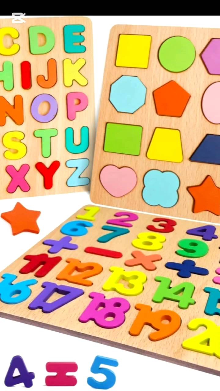 Kid's Learning Wooden alphabet | Puzzles & Numbers Count Board ...