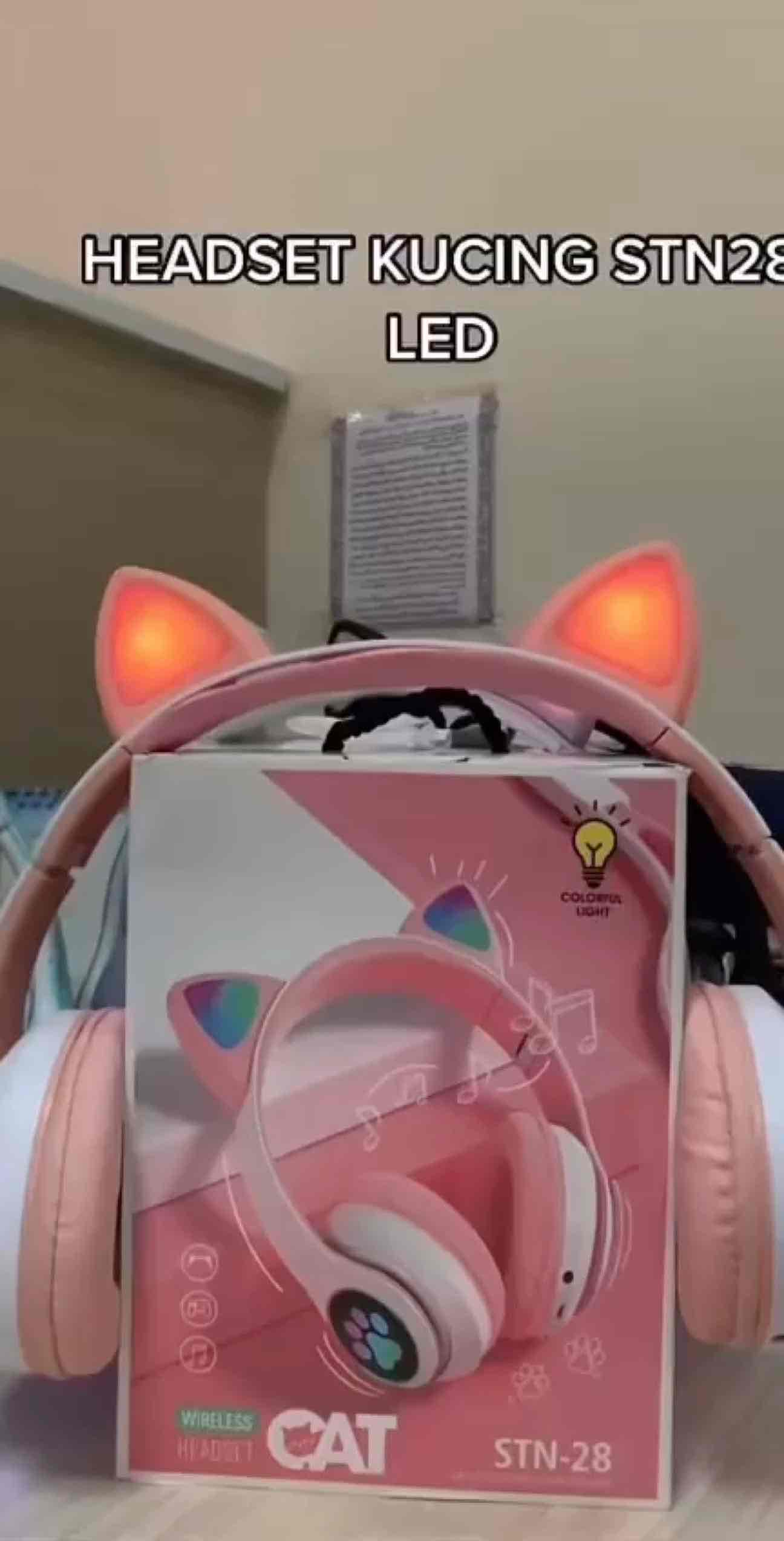 STN-28 Cat Wireless Headphones Bluetooth Over-Ear Headset with Cute Cat Ears | Daraz.pk