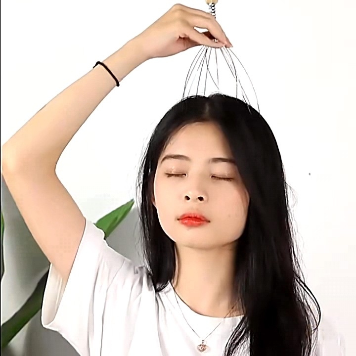 1Pcs 12 Finger Head Relax Massager Hair Held SPA Scalp Neck Stress ...