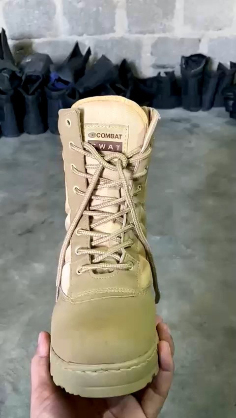 Original Combat Swat khaki Long Boots, polic,Army, Military style Shoes ...