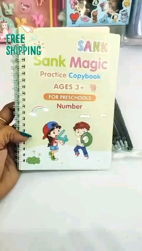 4pcs Sank Magic Practice Book Set With 10 Refills and 1 Pen Gripper ...