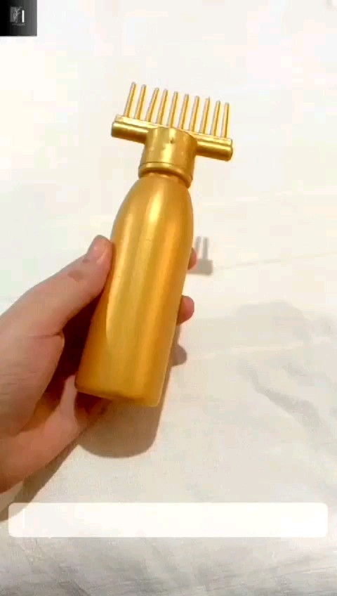 Golden Hair Applicator Comb Bottle – Hair Oil/Dye Dispensing Bottle ...