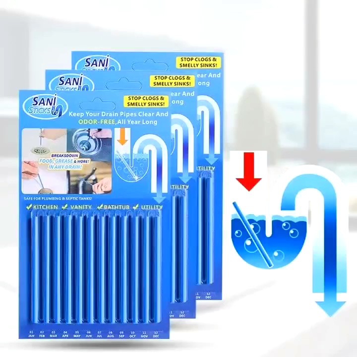 Drain Cleaner Sticks, Sink Deodorizer (12 Pcs) Keeps Drains and Pipes ...