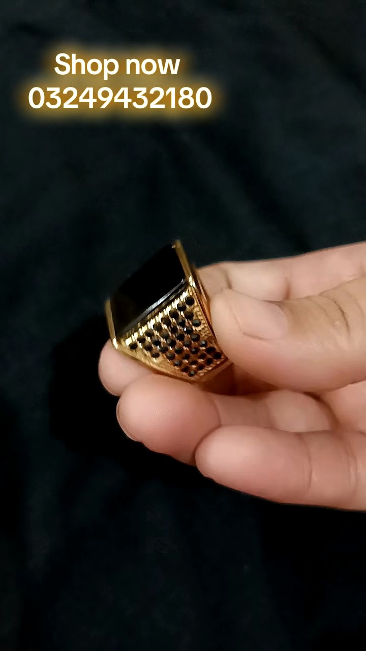 New Punk Turkish Black Stone Ring for Men High Quality Geometric Squar ...