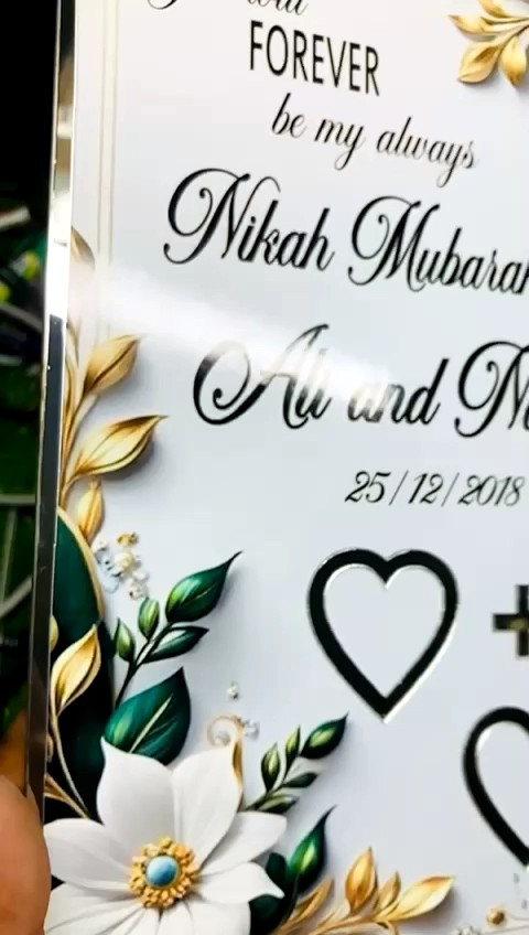 new style nikkah thumb frame With acrylic sheet & customize print happy ...