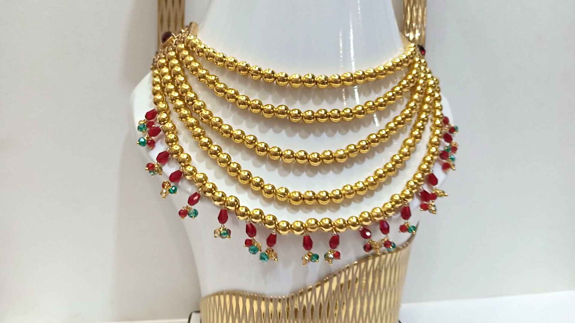 5 layer beautiful mala necklace for girls, Golden mala for girls, Mala ...