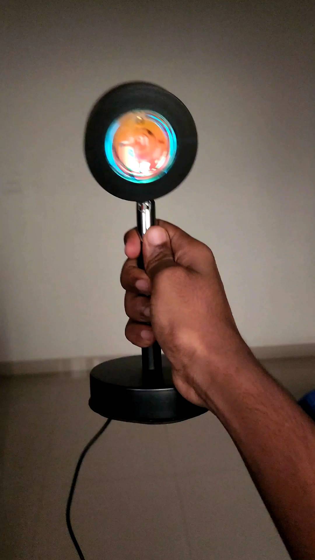 RGB Sunset Lamp Ring Light 16 Colors Rainbow Projector 360° Rotation ...