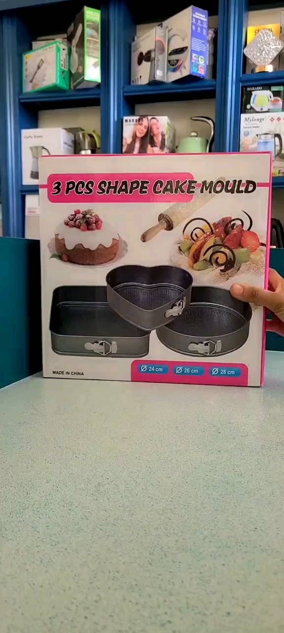 3 Shapes non stick cake tray set | Daraz.lk