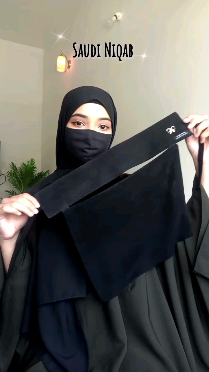 Latest Saudi Short Niqab with crystal work | Daraz.pk