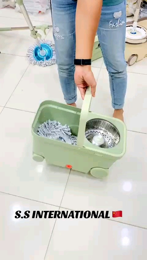 Spin Mop 4 Wheel Moving Floor Mop High Quality Metal Bucket Double ...