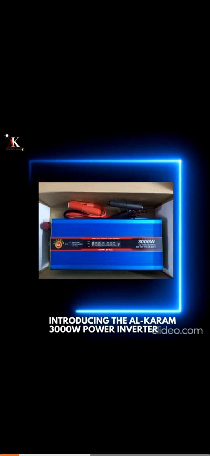 AL-Karam SDA-3000W Car Power Inverter | DC 12V to AC 220V | LED Display ...