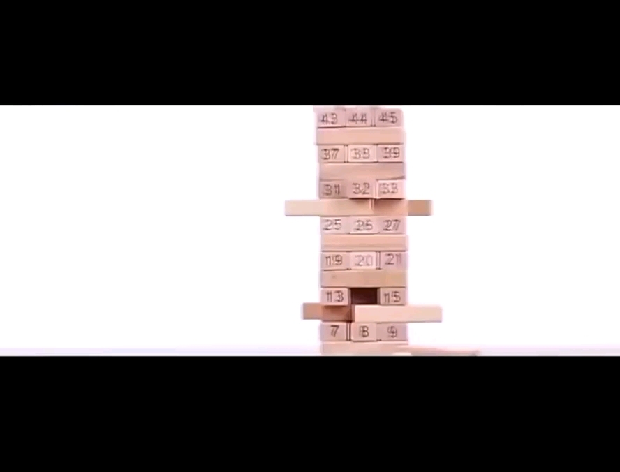 Janga Wooden Kids Game, Mini Jenga Blocks Timber Tower Tumbling Game ...