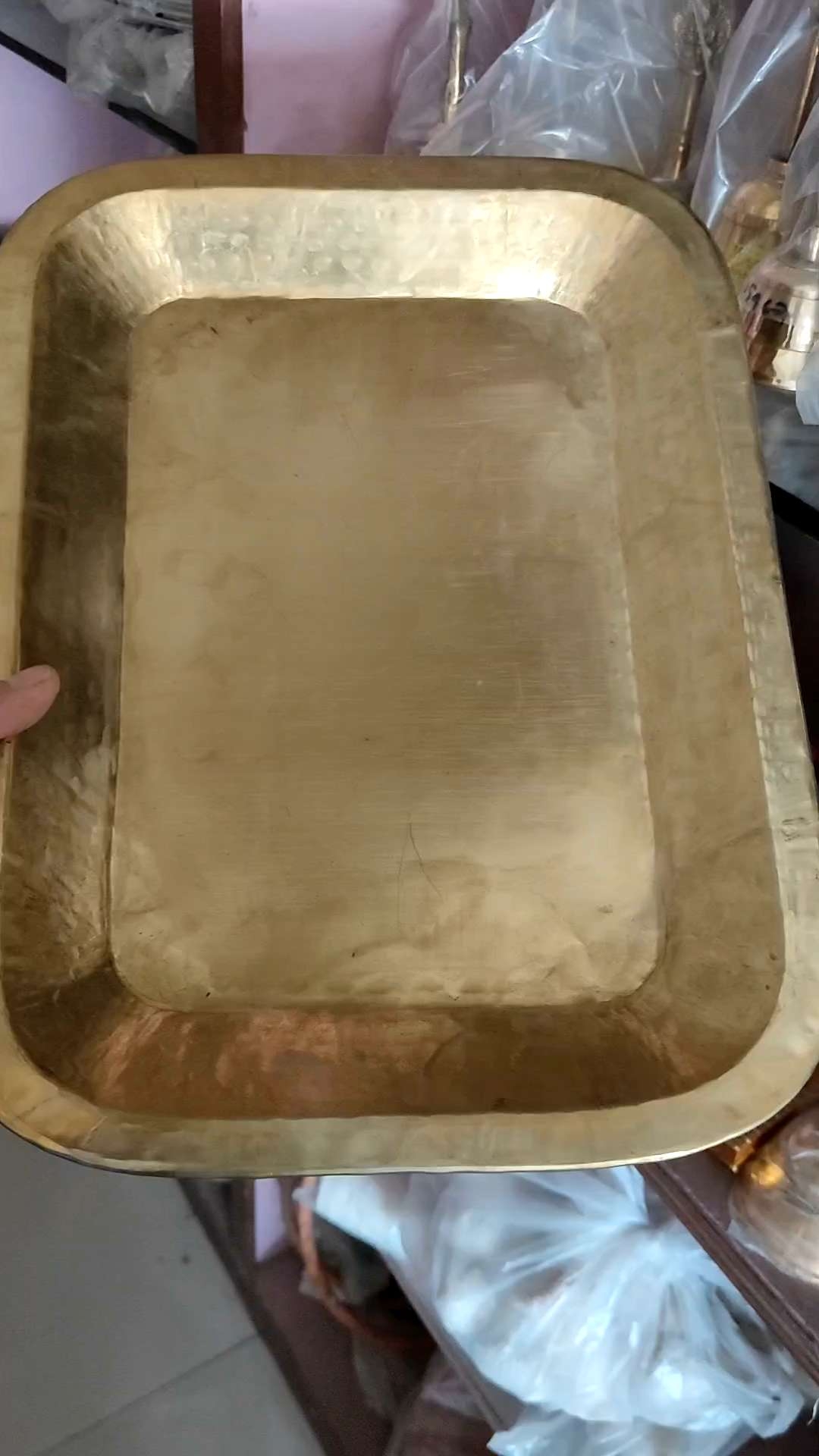 Premium Heavy Brass Puja Tray – 38cm L x 28cm W x 2.8cm H, 665g | Daraz ...