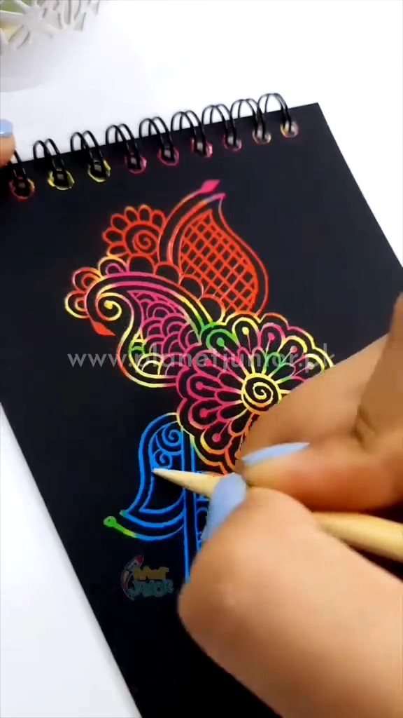 Multi Colourful Rainbow Drawing Scratch Note Book for Kids | Daraz.pk