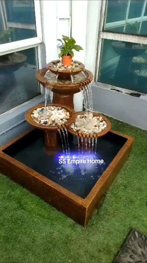 S8 Yellow Feng Shui 3x3 Water Pond Fountain Garden Water Feature ...