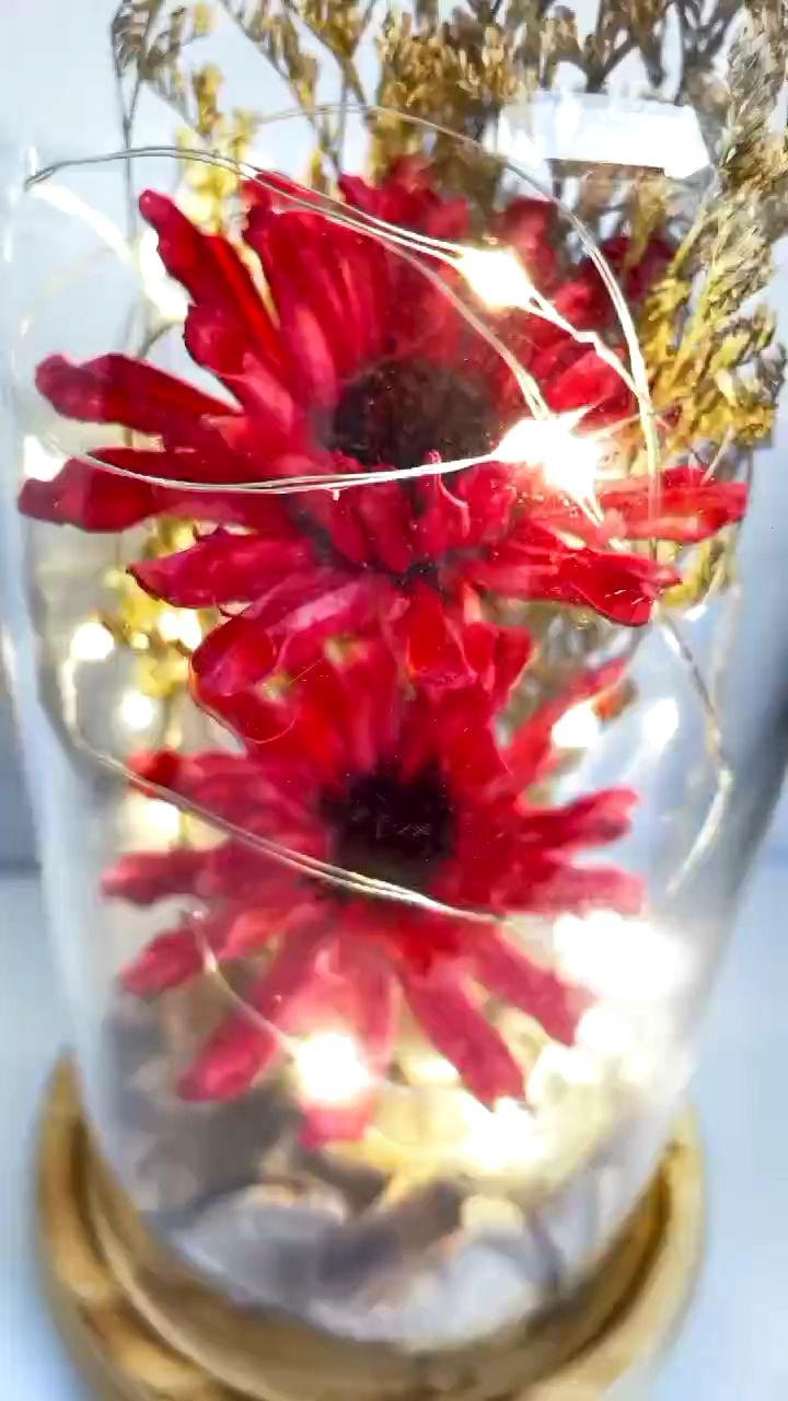 Blossom Dome Enchantment Glass Flower Light with LED Glow | Decorative ...