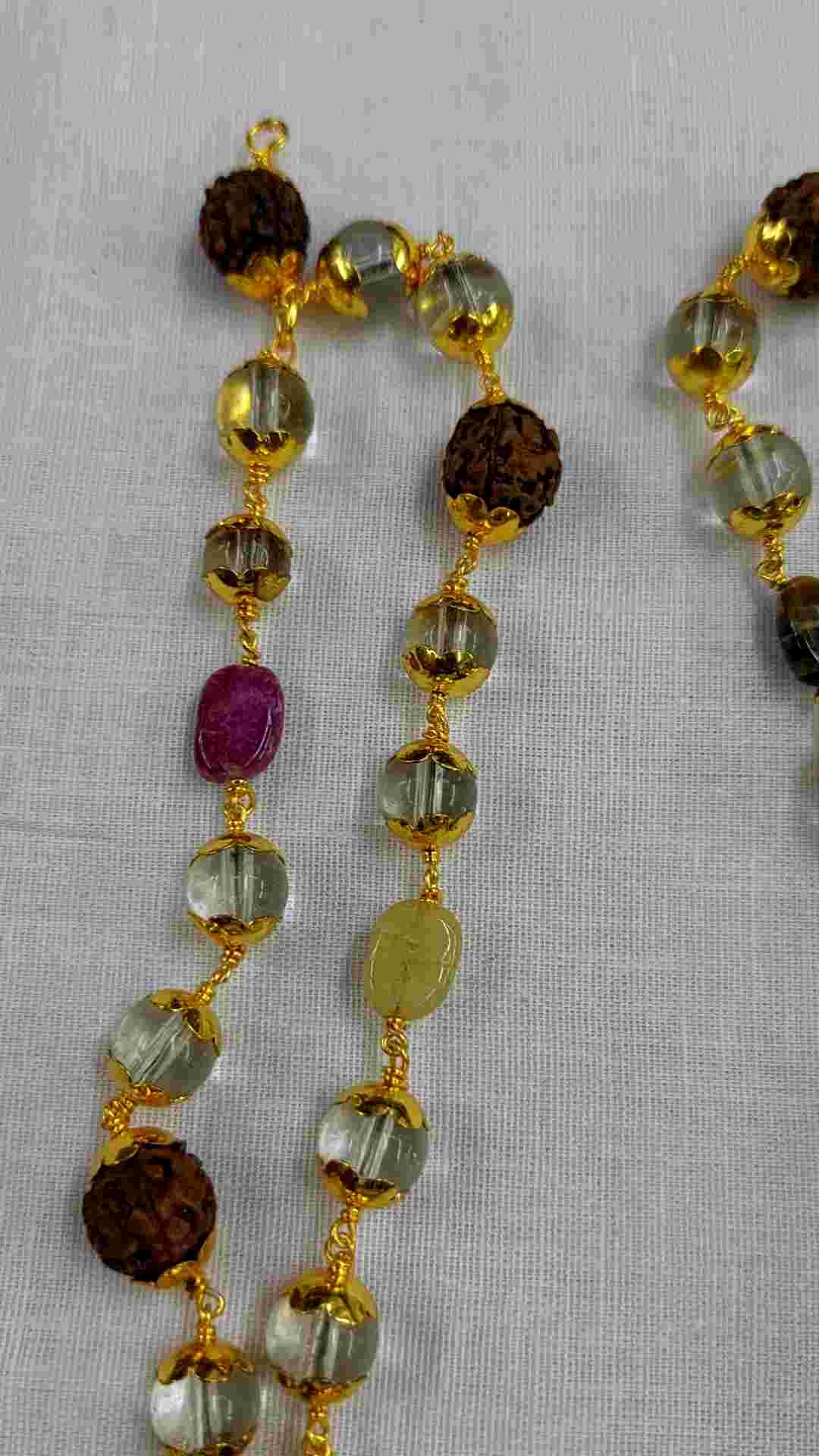 Rudraksha Spadigam with Navaratna Mala With Gold Cap Malai | Lazada