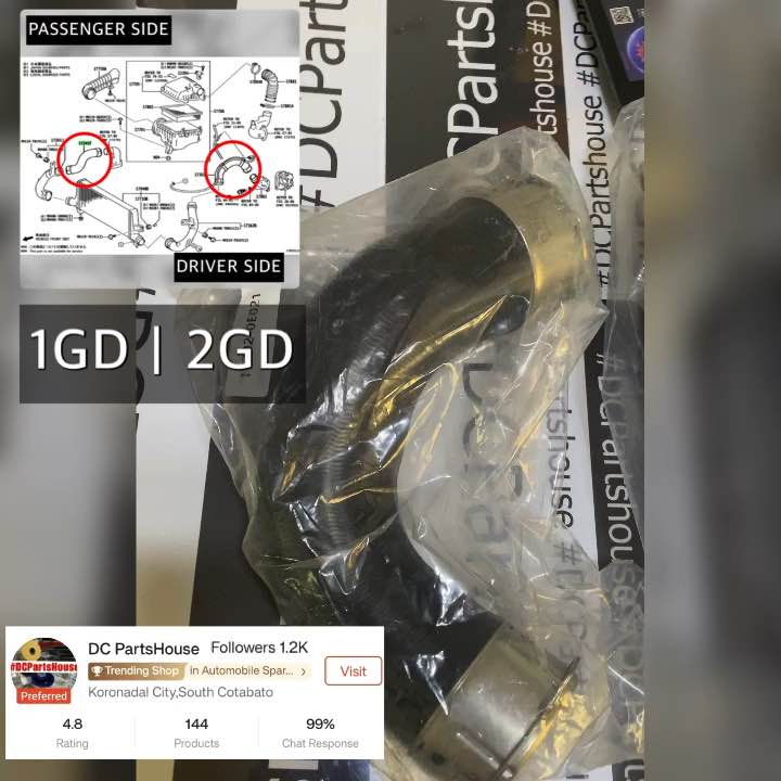 Toyota Intake/Turbo Hose 1GD 2GD | HILUX FORTUNER INNOVA 2020-2023 ...