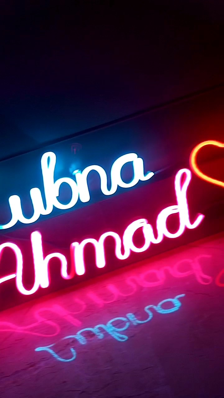 Customized Neon Sign for Wall | 2 Names With Heart | With Adapter ...
