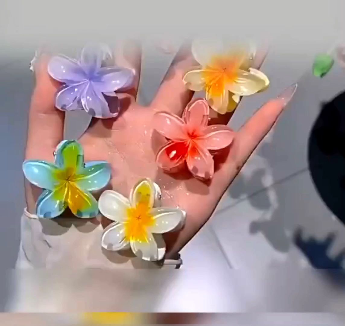 Pack of 3 | Pack of 6 Mini Korean Flower Gradient Egg Candy colour Hair ...