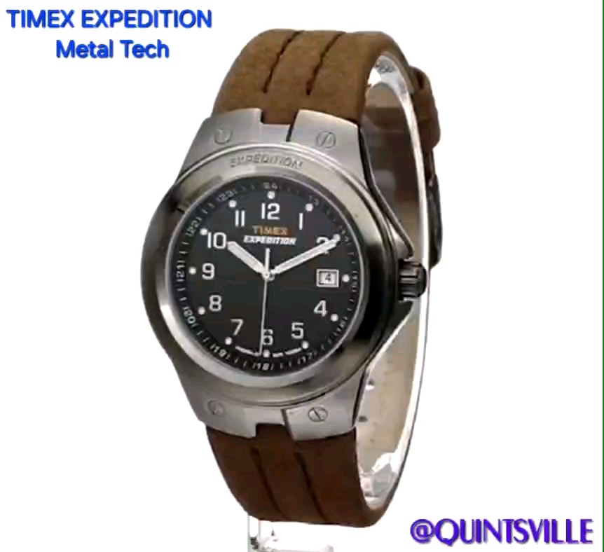 TIMEX Men's Expedition T49631 Metal Tech Brown Leather Strap Watch ...