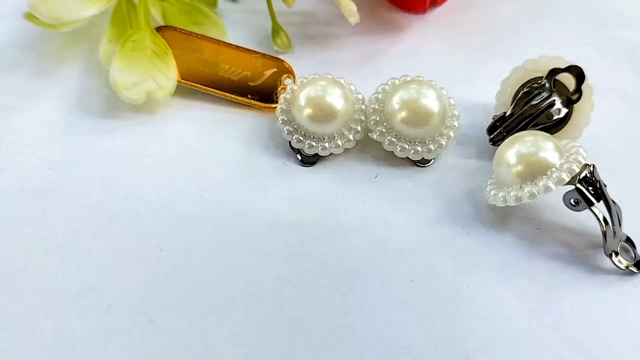 Hijabnur1 - Sepasang Anting Jepit Hijab - Anting Klip Handmade | Lazada ...
