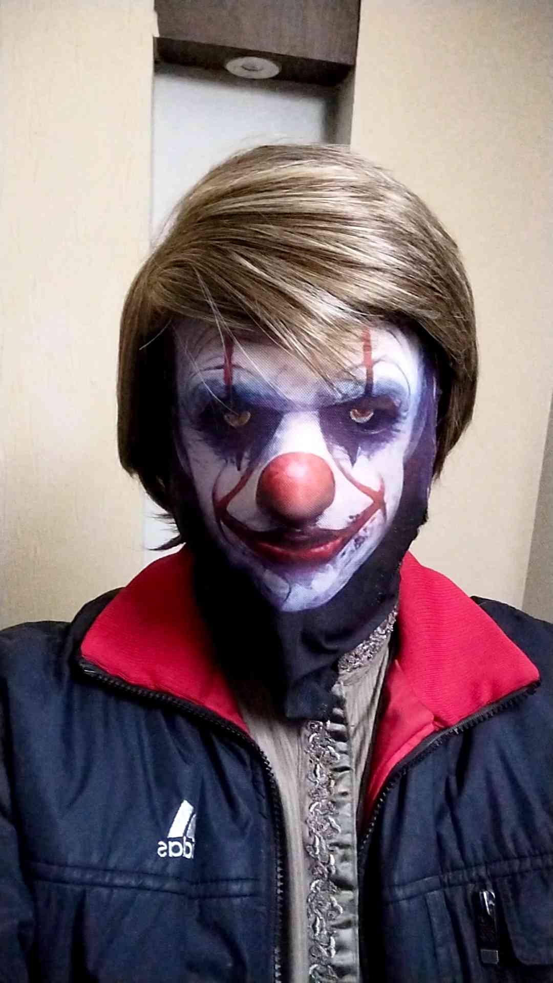 2in1 Mask + Wig 3d Printed Breathable Mesh Pennywise Joker Clown ...