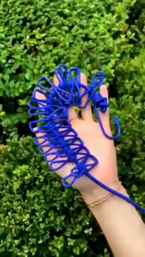 Elastic Clothesline 12 Clips Rope (Mix/Random color) | Daraz.pk