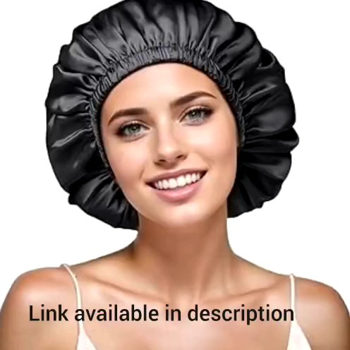 Luxury Silk Satin Sleep Cap , Adjustable Wide Band, Frizz-Free Hair ...