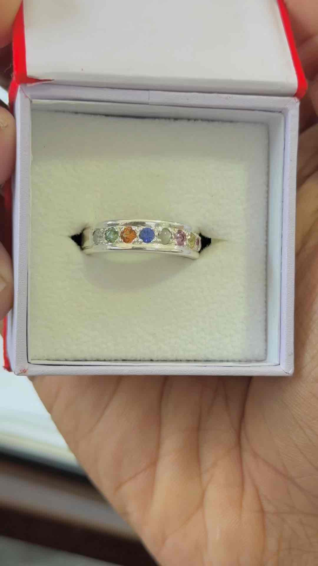 Nawarathna Silver Ring | නවරත්න මුදුව | Handmade Navarathna Gem Silver ...