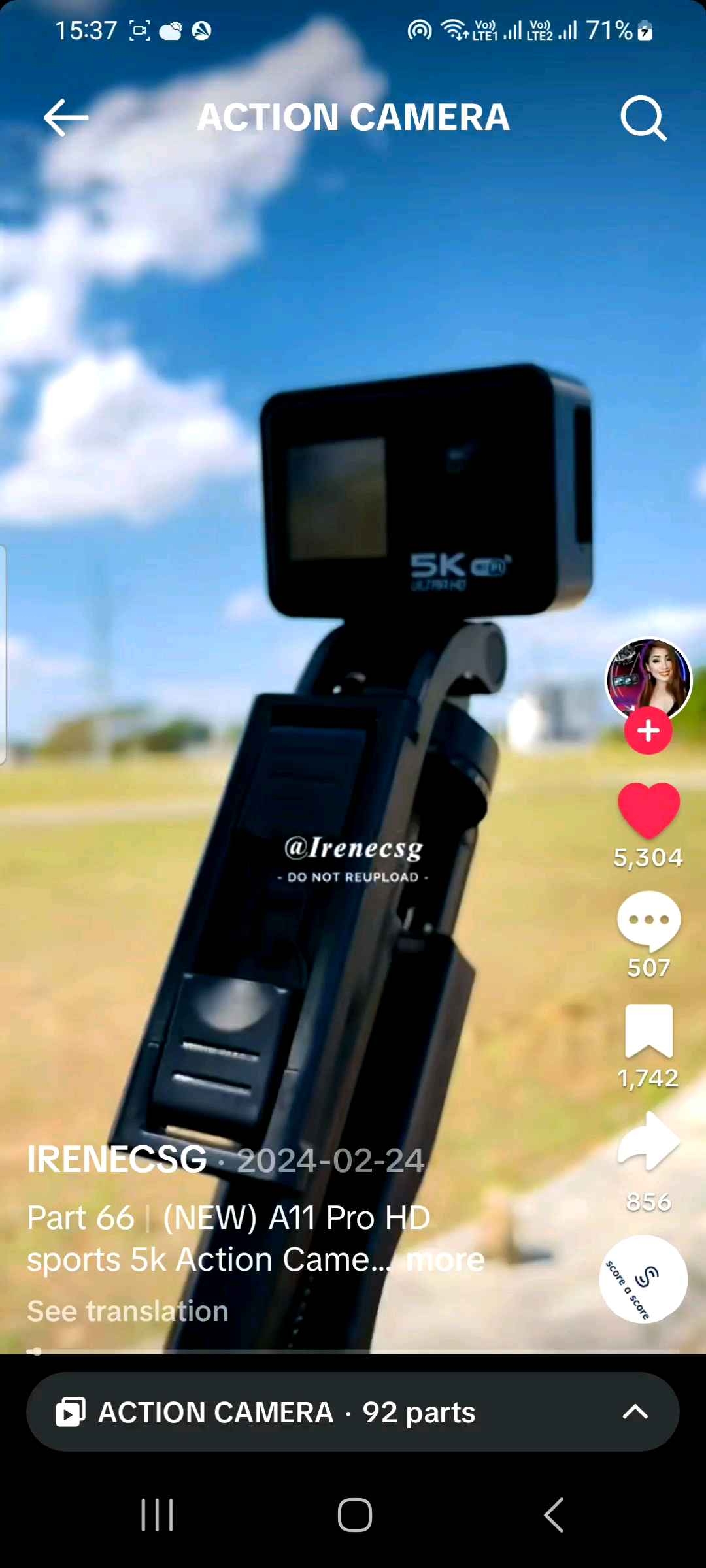 Ultra 5K/30fps WiFi Dual-Screen Waterproof Sports Camera Supports ...