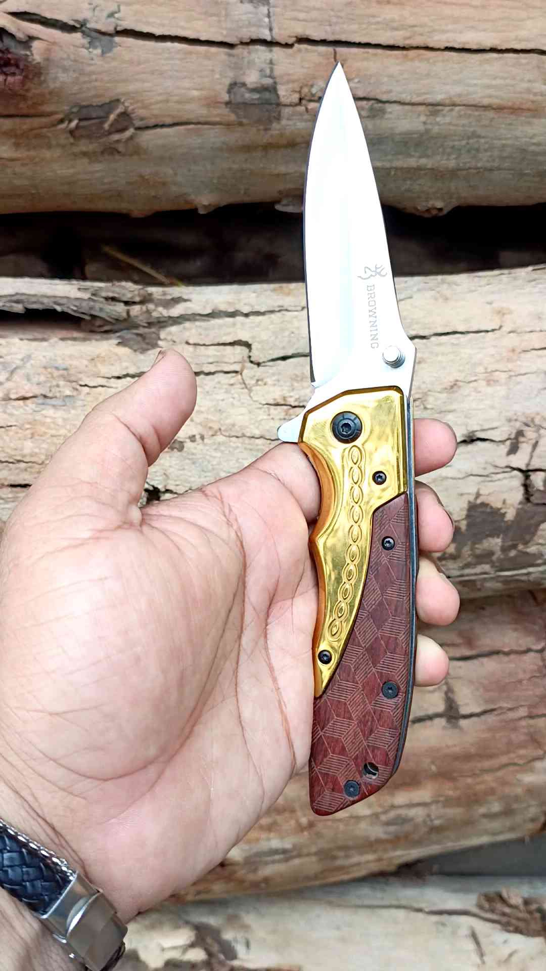 High Carbon Steel Pocket Knife with Brass | Daraz.pk