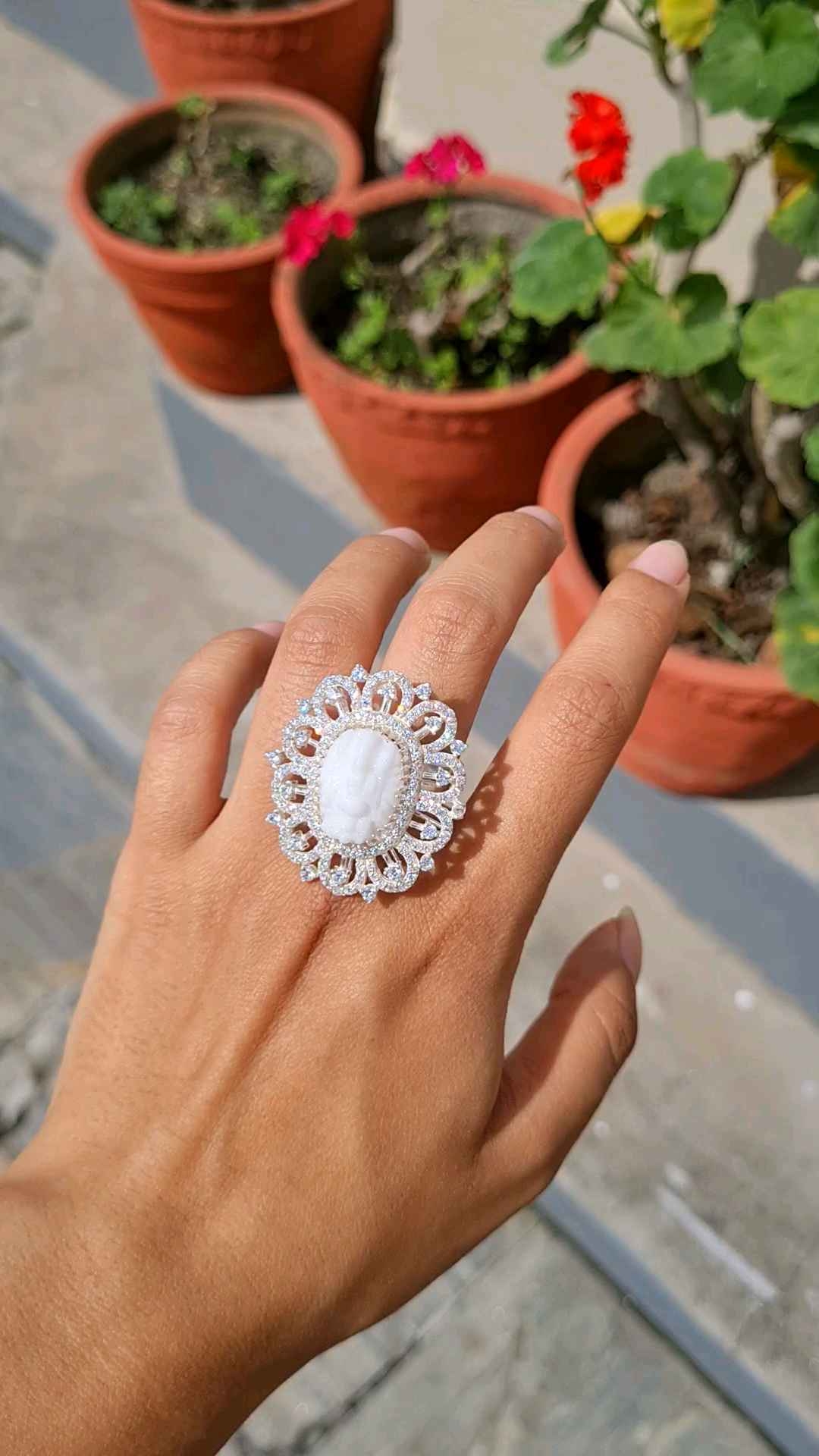 Gold And Silver Star Pure Silver White Ganesh Muga Coral Imitation ...