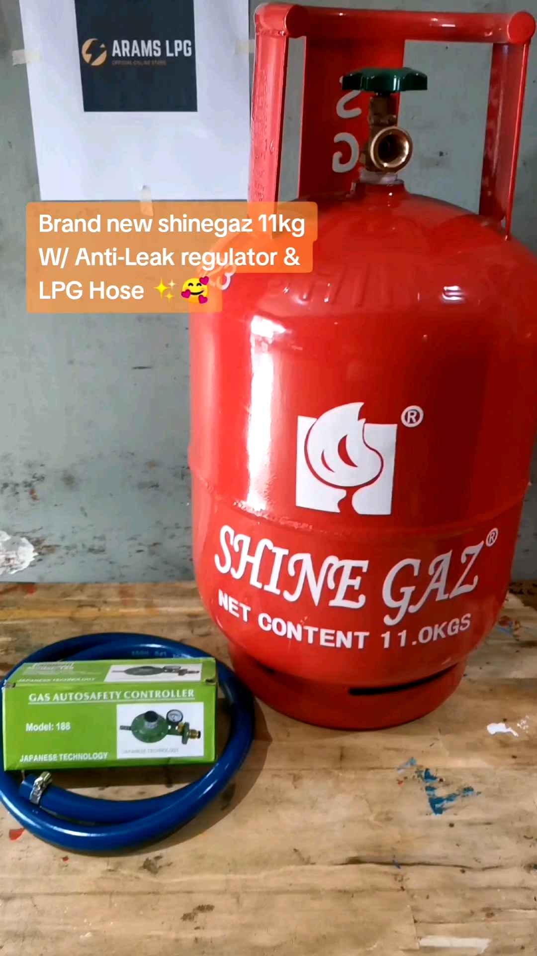 LPG TANK 11KG BRAND NEW SHINE GAZ WITH REGULATOR AND HOSE (EMPTY TANK ...