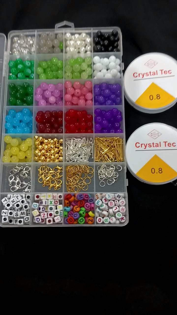 2200 Pcs/24 Grid Mixed Color Glass Beads Box Set, Approximately Multi ...