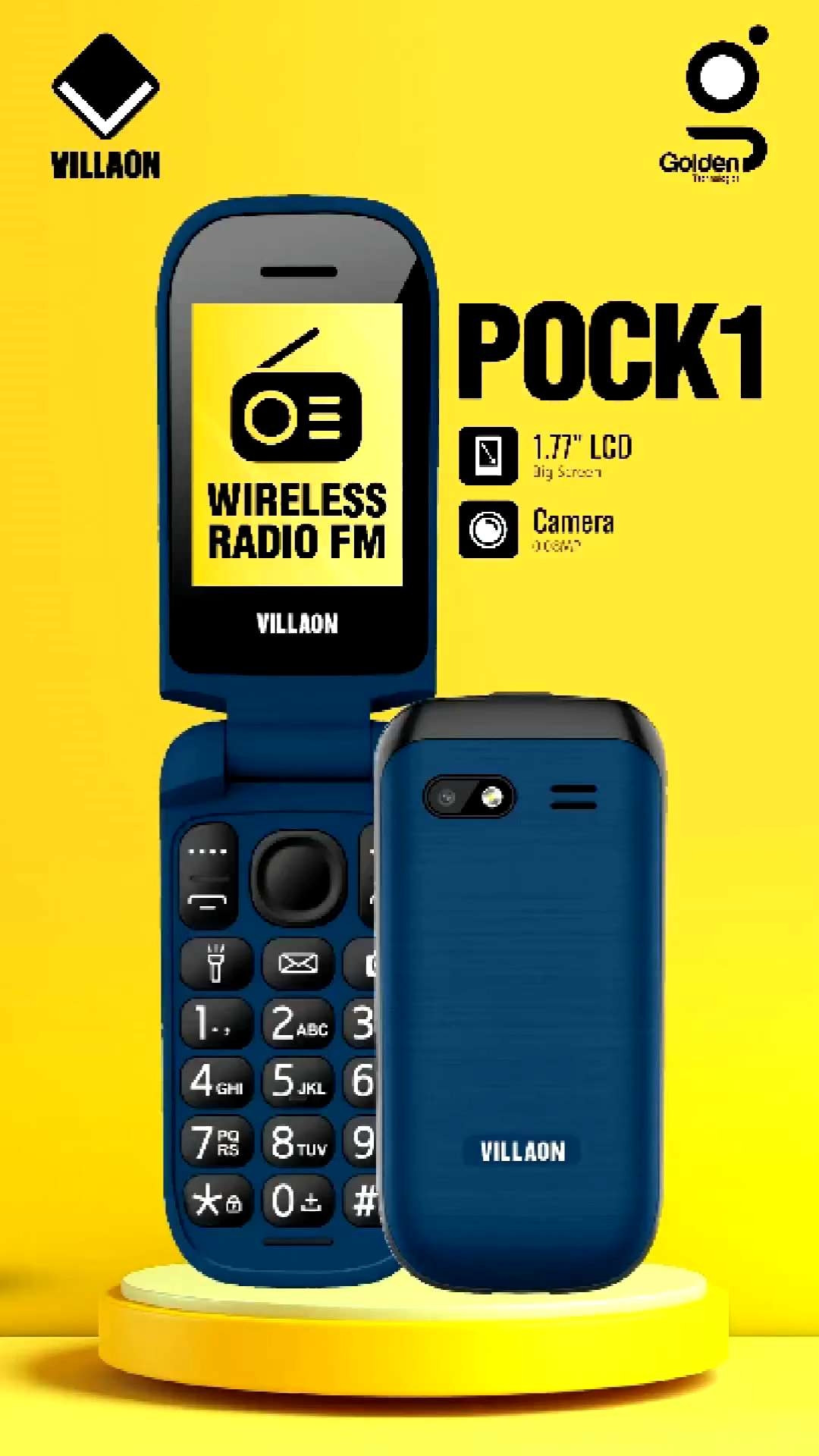 VILLAON Pock 1 - Flip Mobile - 1.77 inch Display - 1000mAH Battery ...