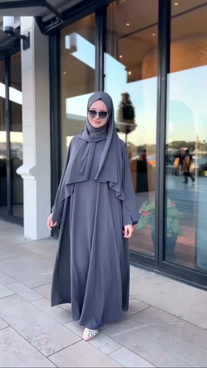 special grey arabic abaya plus stoller(complementary) for ladies 2025 ...