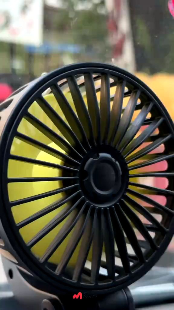 Dual-fan car cooling system with 12V power, featuring 360° rotation ...