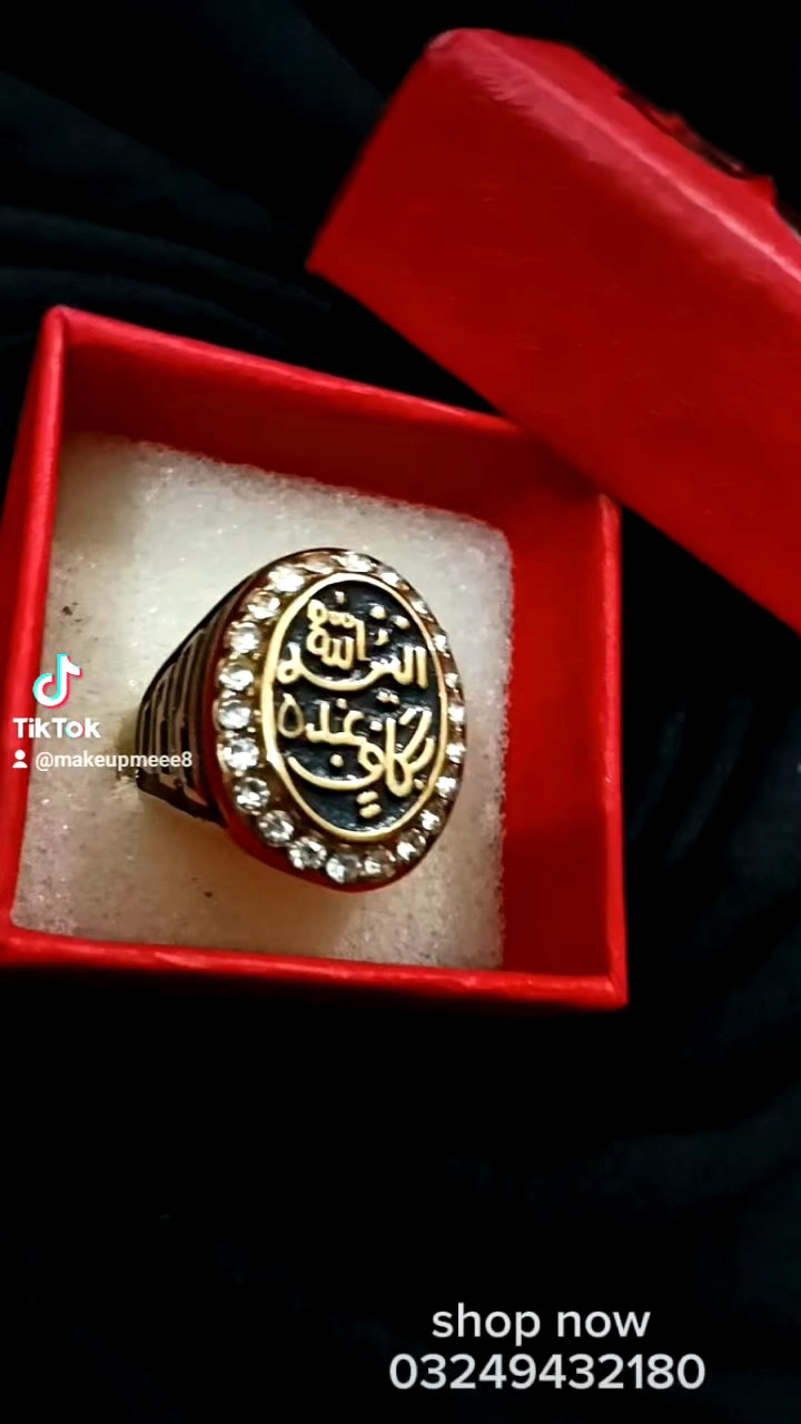 Luxury Turkish Ring High Quality Black Alasiallah With White Zircon ...
