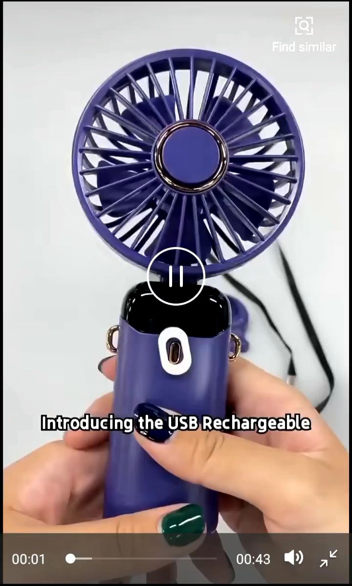 LED Digital Display Rechargable 5 Speed Mini Hand Fan | Daraz.com.np