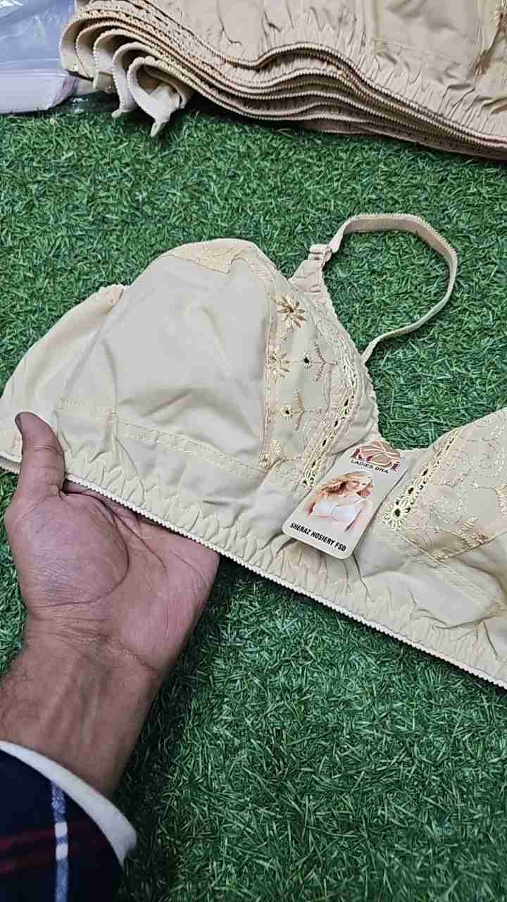 Pack of 2. Cotton lace chicken bra soft cotton non paded IFG style bra ...