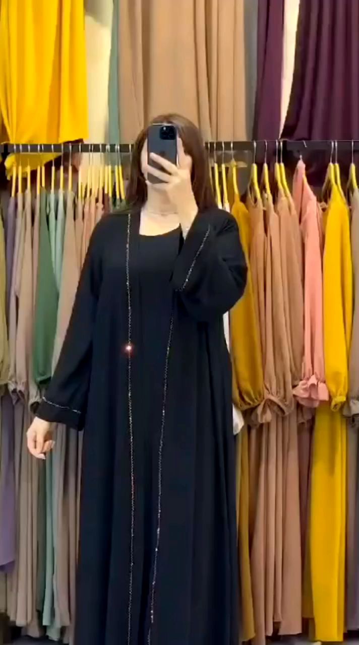 dubai cheery fabric stone work attached koti borka for women without ...