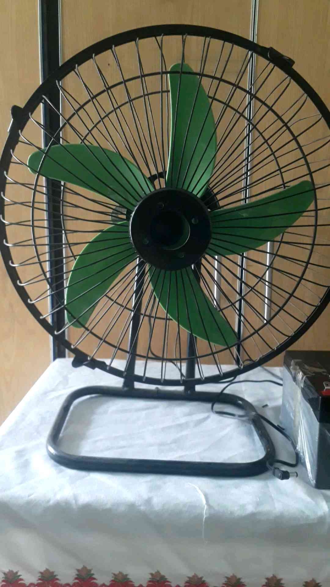 12v Dc Table and Wall Fan with lithum ion battery pack voltage display ...