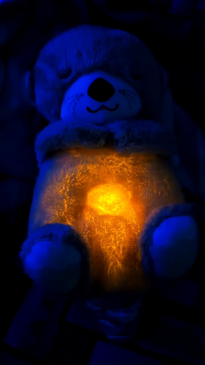 Breathing Teddy Bear Breathing Otter with Soft Music Soft Plush Toy ...