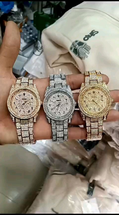 Iced watch For Men In Silver N Gold Colour | Daraz.com.np