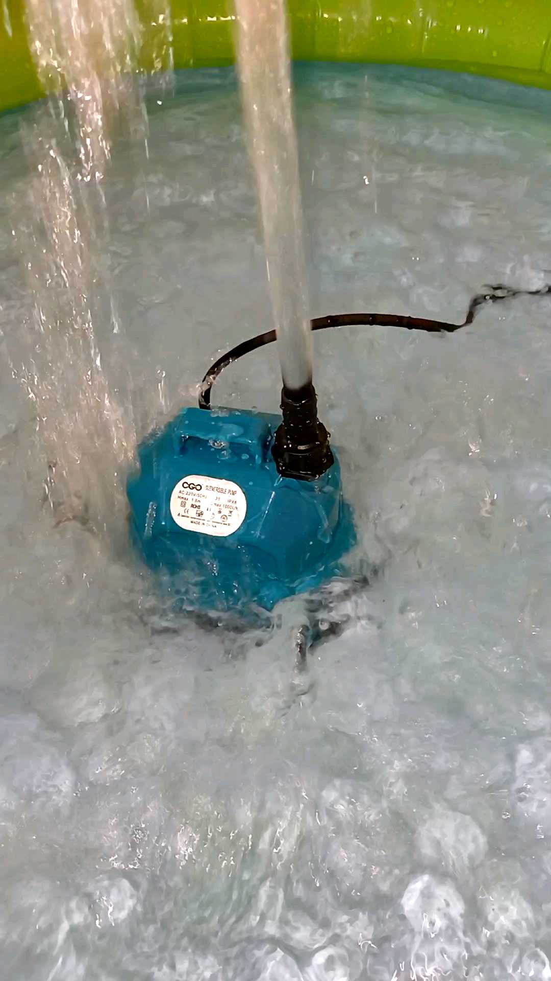 Submersible Water Pump AC : 220V-240V/50Hz-35W Hmax : 1.8M IPX8 ROHS ...