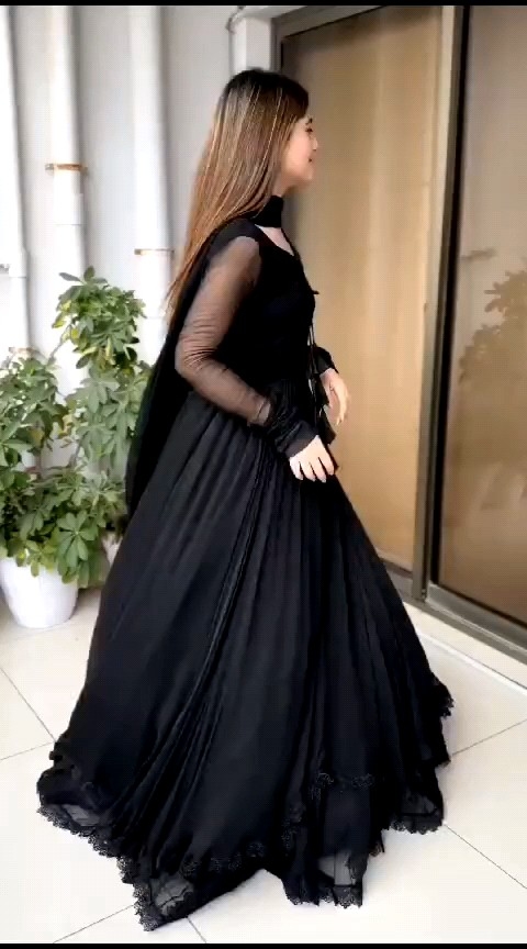 Samar Fashion Stitched Party Wear double flare Chiffon Maxi 3pc Dress ...